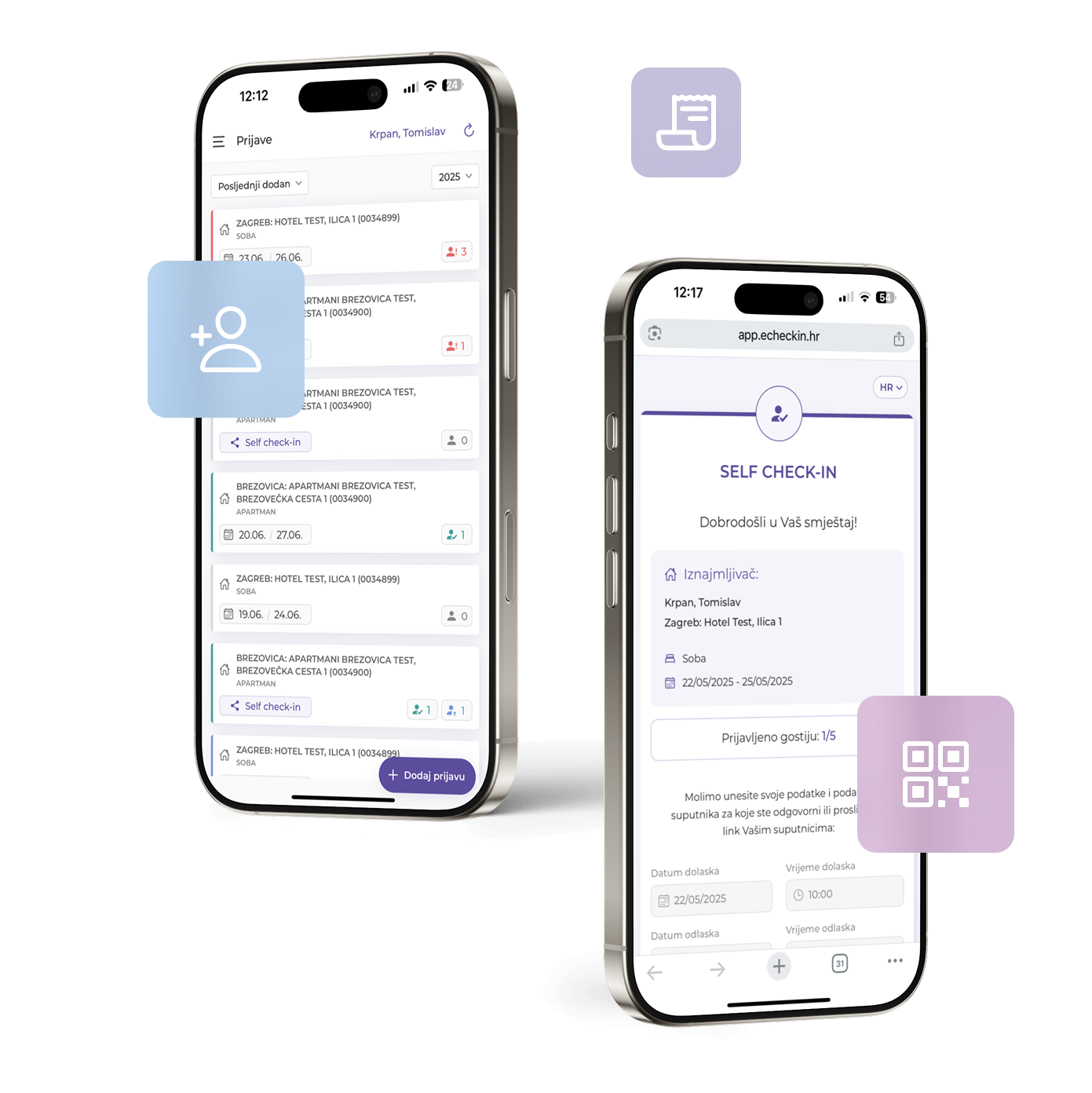 eCheckin - Mobilna i web aplikacija za prijavu gostiju u eVisitor