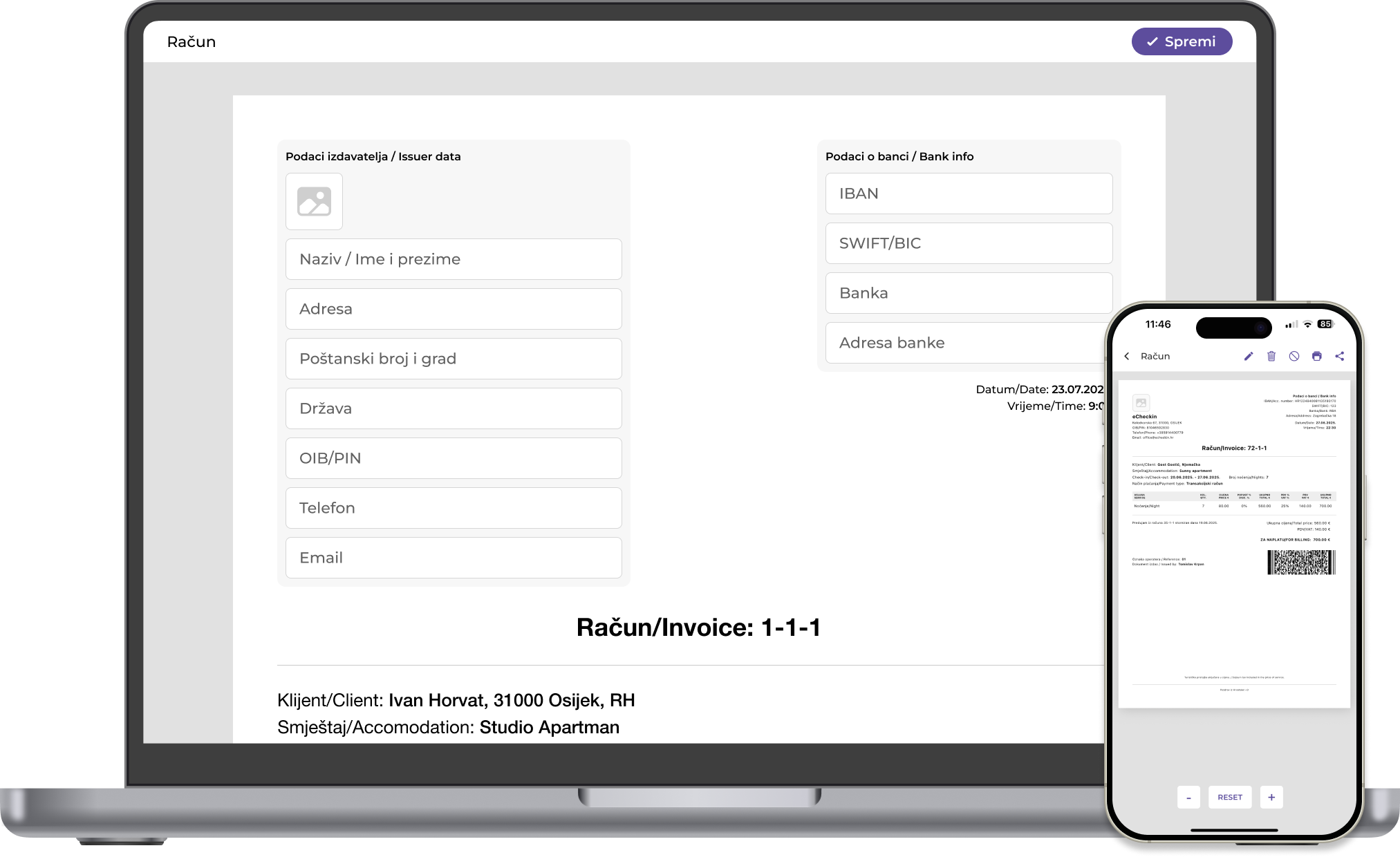 eCheckin - Mobilna i web aplikacija za prijavu gostiju u eVisitor