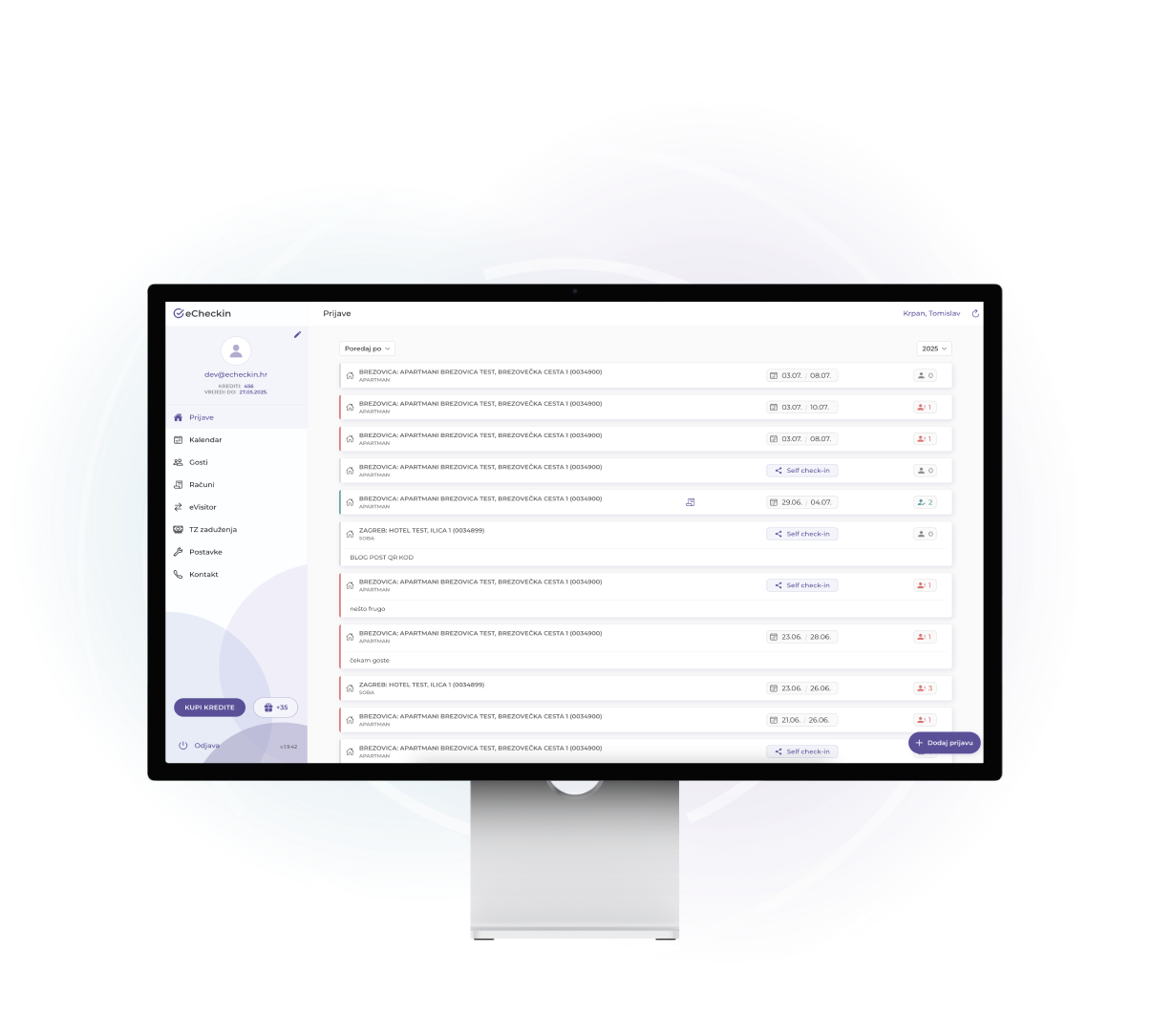 eCheckin - Mobilna i web aplikacija za prijavu gostiju u eVisitor