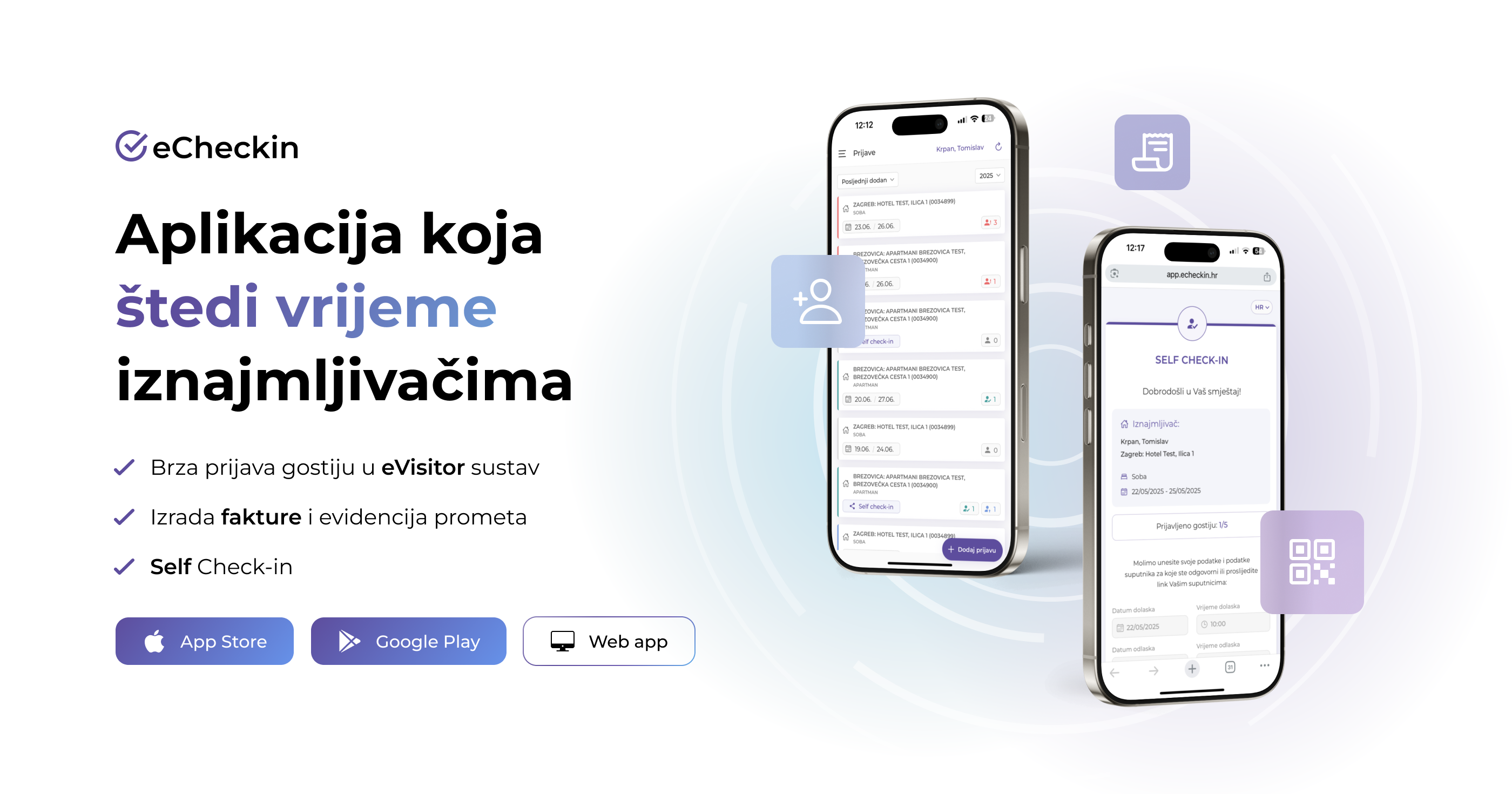 eCheckin - Mobilna i web aplikacija za prijavu gostiju u eVisitor